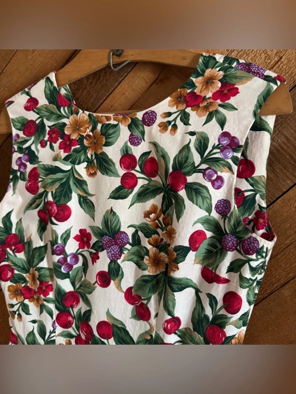 Dresses | Floral And Raspberry Fruity Sleeveless Dress | Poshmark